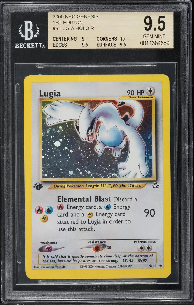2000 Pokemon Neo Genesis 1st Edition Holo Lugia #9 BGS 9.5 GEM MINT on Fanatics Collect
