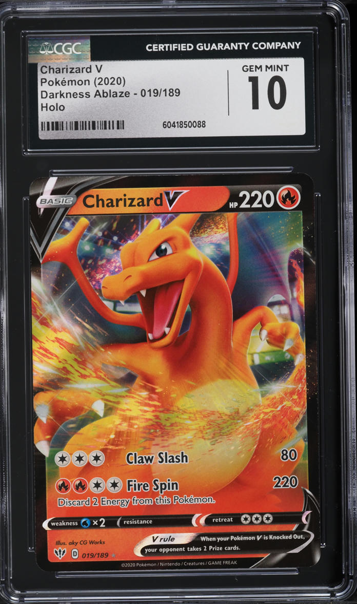 2020 Pokemon Sword & Shield Darkness Ablaze Charizard V #19 CGC 10 GEM MINT on Fanatics Collect