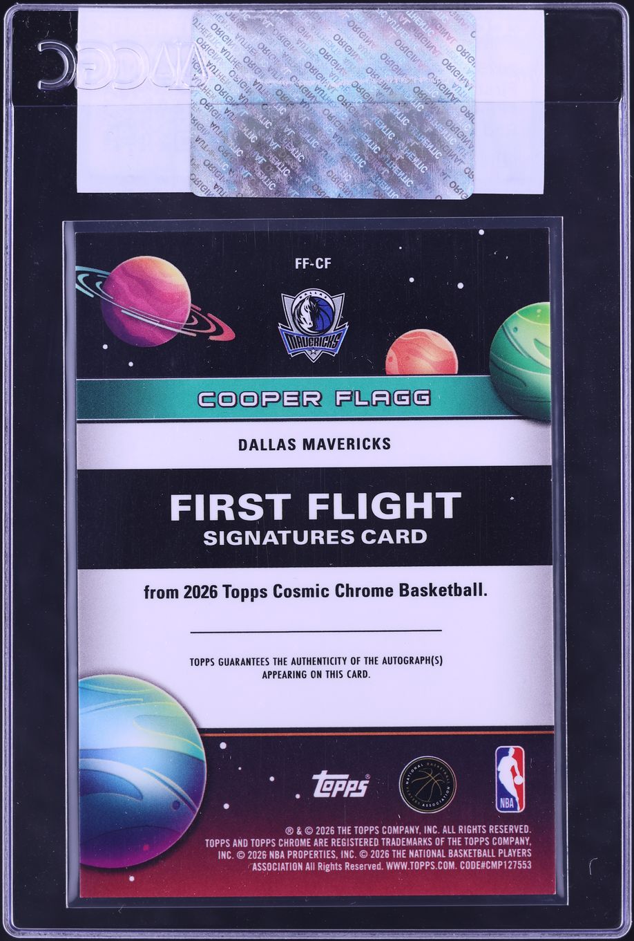 2025 Topps Chrome Cosmic First Flight Red Flare Refractor Cooper Flagg ...