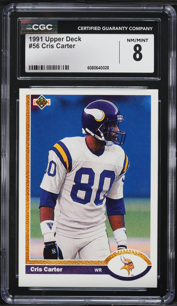 1991 Upper Deck Football Cris Carter #56 CGC 8 NM-MT on Fanatics Collect