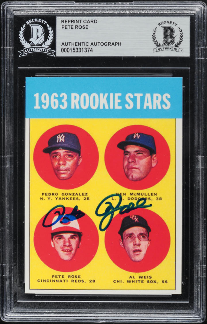 Pete Rose Signed Autographed Reprint Card AUTO BAS BGS AUTH on Fanatics ...