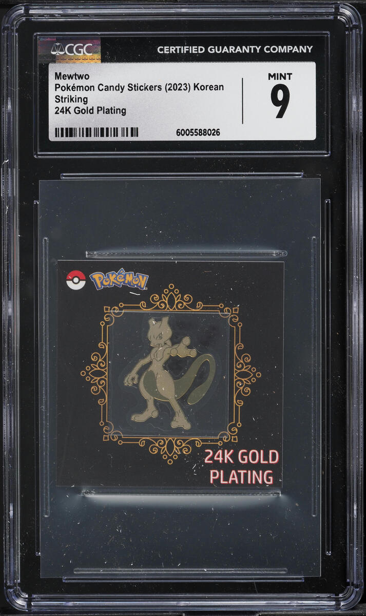 2023 Pokemon Korean Candy Stickers Striking 24K Gold Plating Mewtwo CGC ...