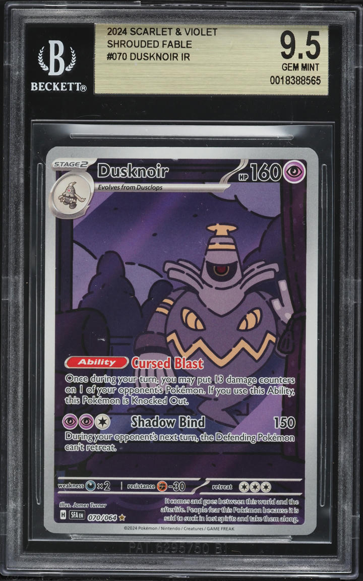 2024 Pokemon Scarlet & Violet Shrouded Fable IR Dusknoir #70 BGS 9.5 GEM MINT on Fanatics Collect
