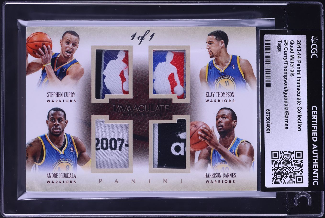 2013 Immaculate Quad Tags Stephen Curry Thompson LOGOMAN PATCH 1/1 #5 ...
