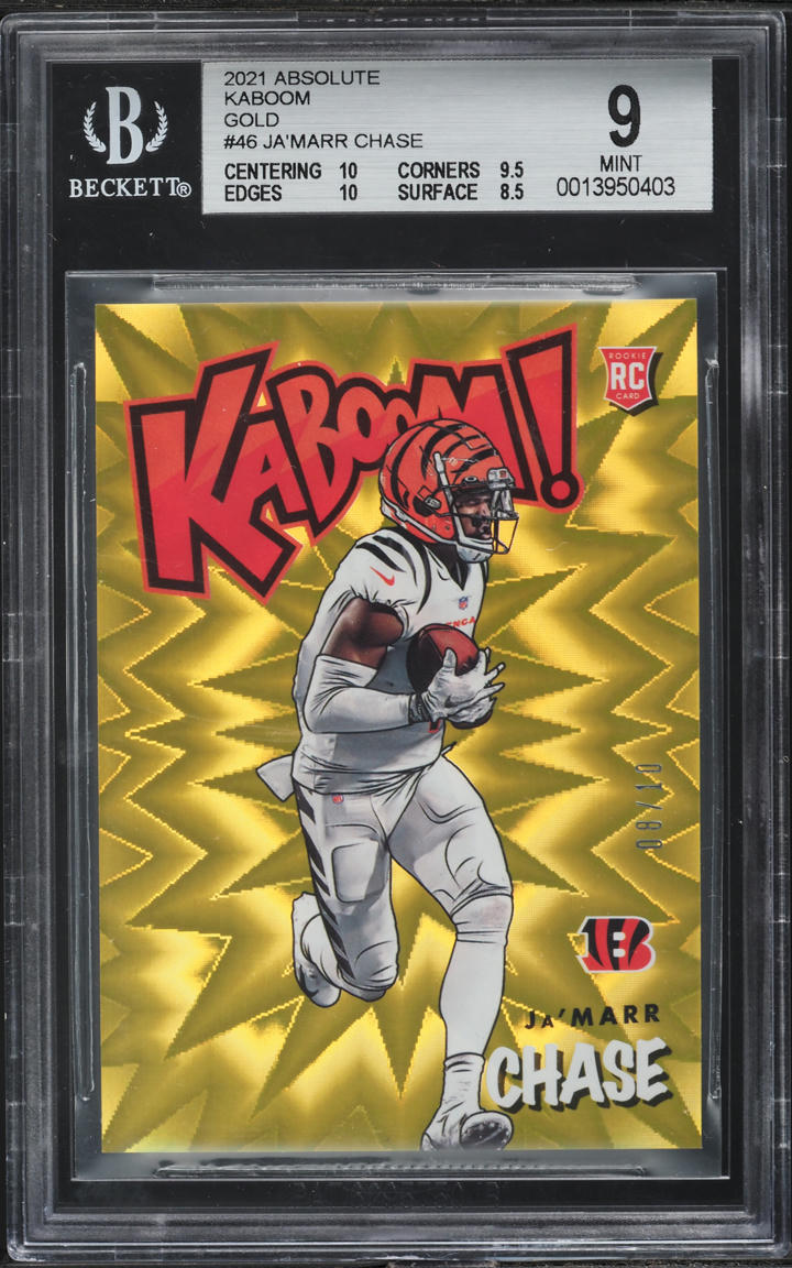 2021 Absolute Kaboom Gold Ja'Marr Chase ROOKIE /10 #K46 BGS 9 MINT on Fanatics Collect