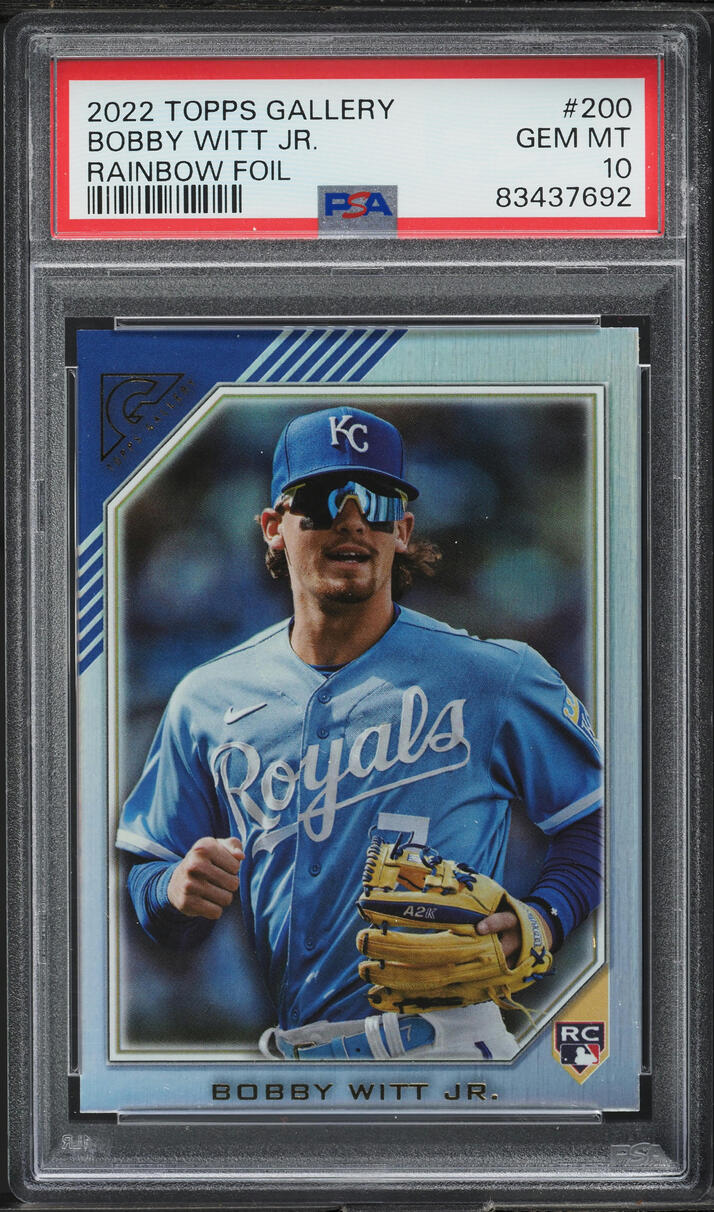 2022 Topps Gallery Rainbow Foil Bobby Witt Jr. ROOKIE #200 PSA 10 GEM ...