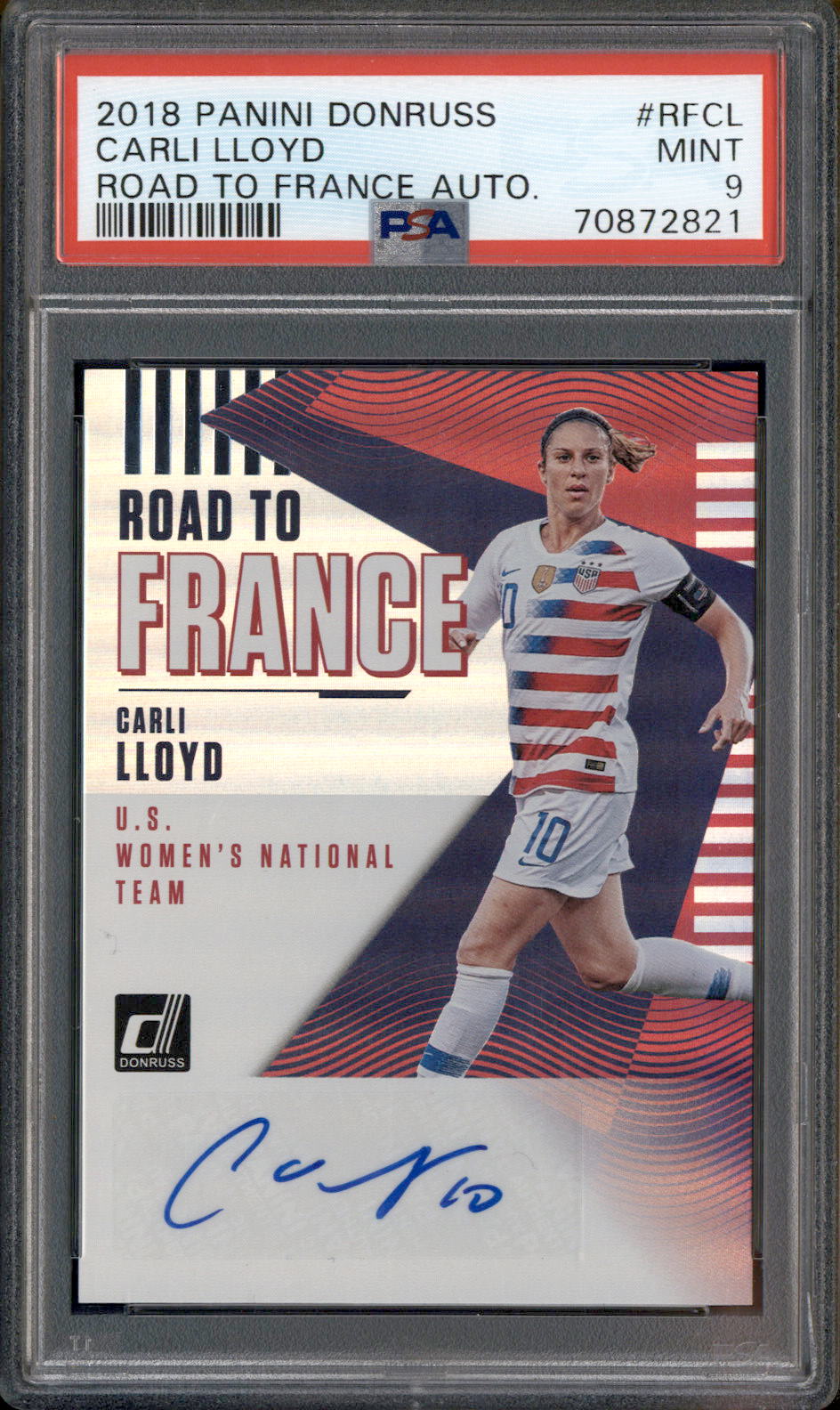2018 Donruss Road To France Autograph Carli Lloyd Auto PSA 9 on Fanatics Collect