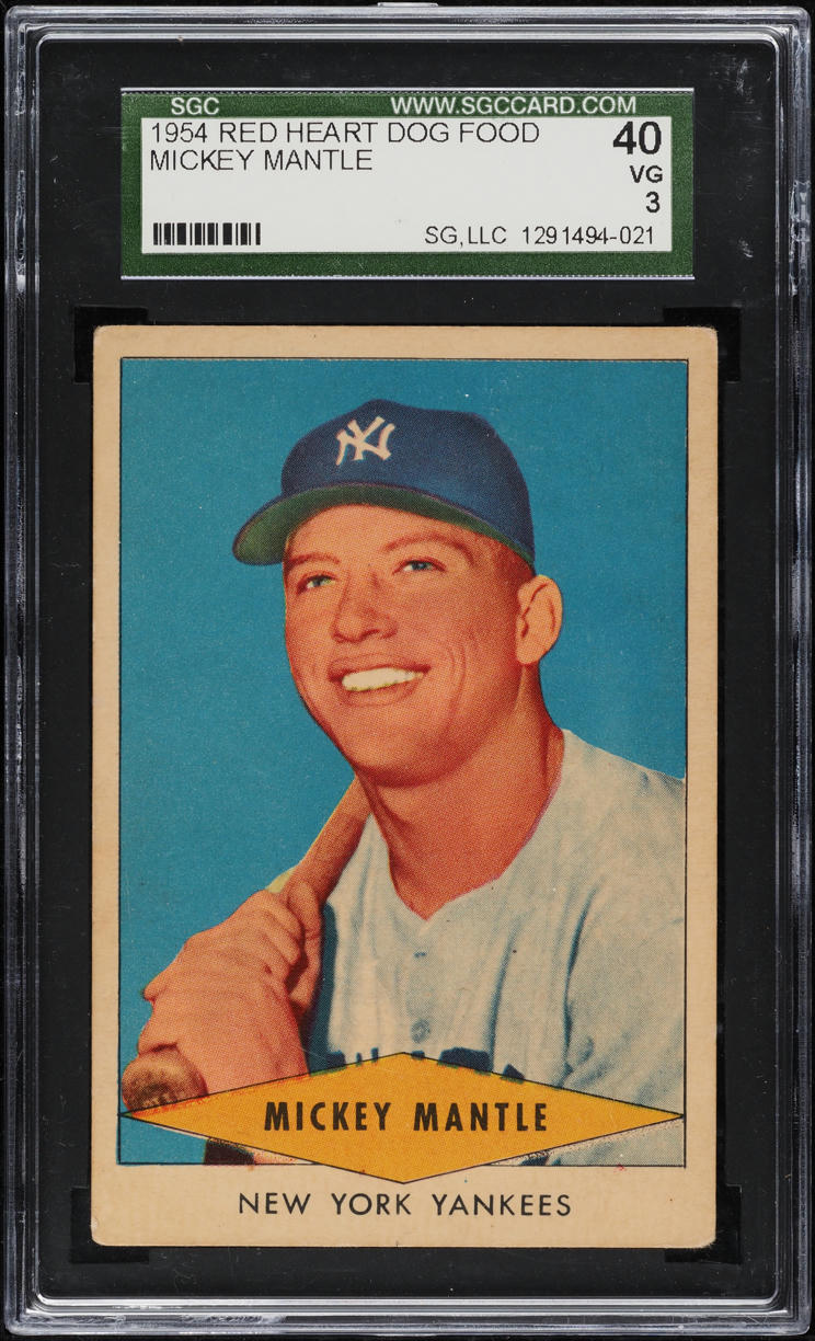 1954 Red Heart Mickey Mantle SGC 3 VG on Fanatics Collect
