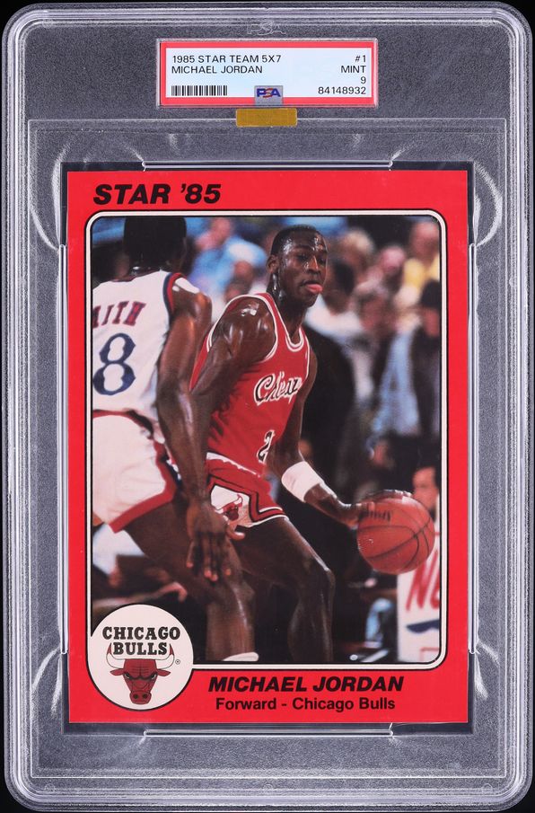 1985 Star Team 5X7 Michael Jordan ROOKIE #1 MBA PSA 9 MINT on Fanatics ...