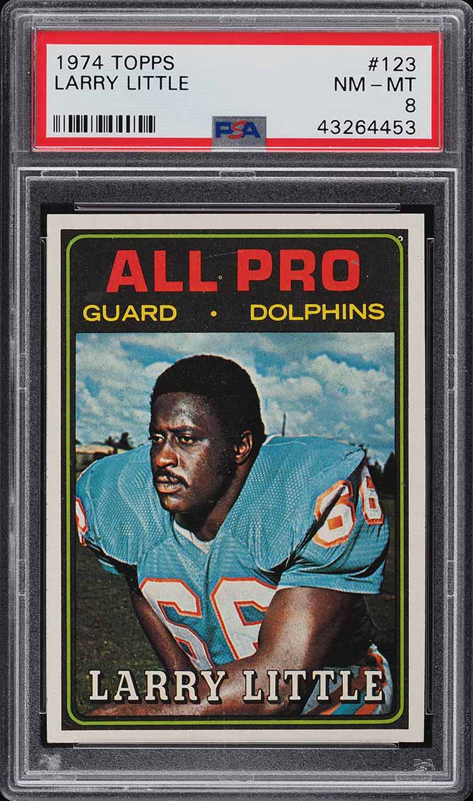 1974 Topps Football Larry Little ALL-PRO #123 PSA 8 NM-MT on Fanatics ...