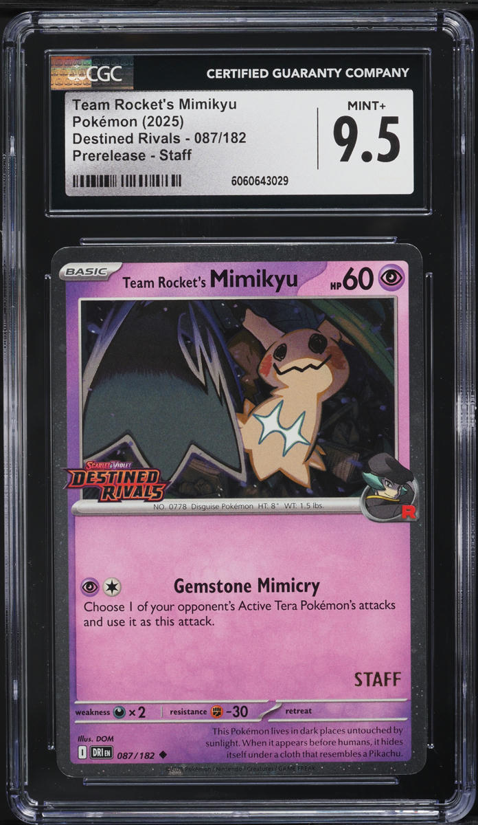 2025 Pokemon SV Destined Rivals Prerelease Staff Team Rocket's Mimikyu ...