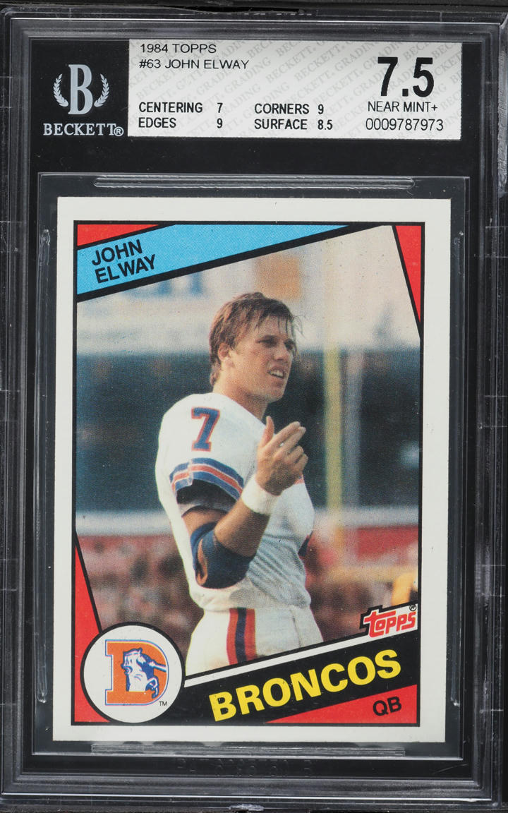 1984 Topps Football John Elway ROOKIE #63 BGS 7.5 NRMT+ on Fanatics Collect