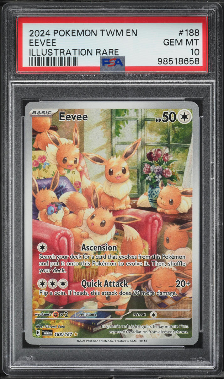 2024 Pokemon SV Twilight Masquerade Illustration Rare Eevee #188 PSA 10 GEM MINT on Fanatics Collect
