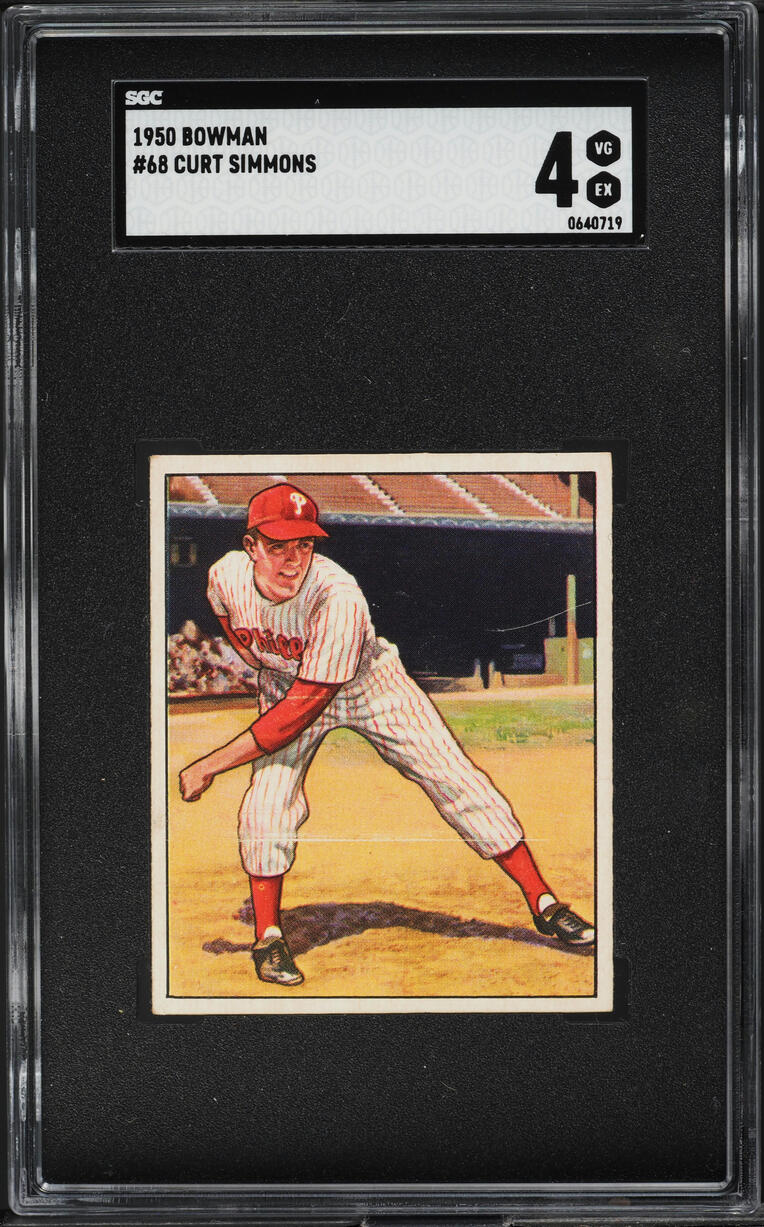 1950 Bowman Curt Simmons #68 SGC 4 VGEX on Fanatics Collect