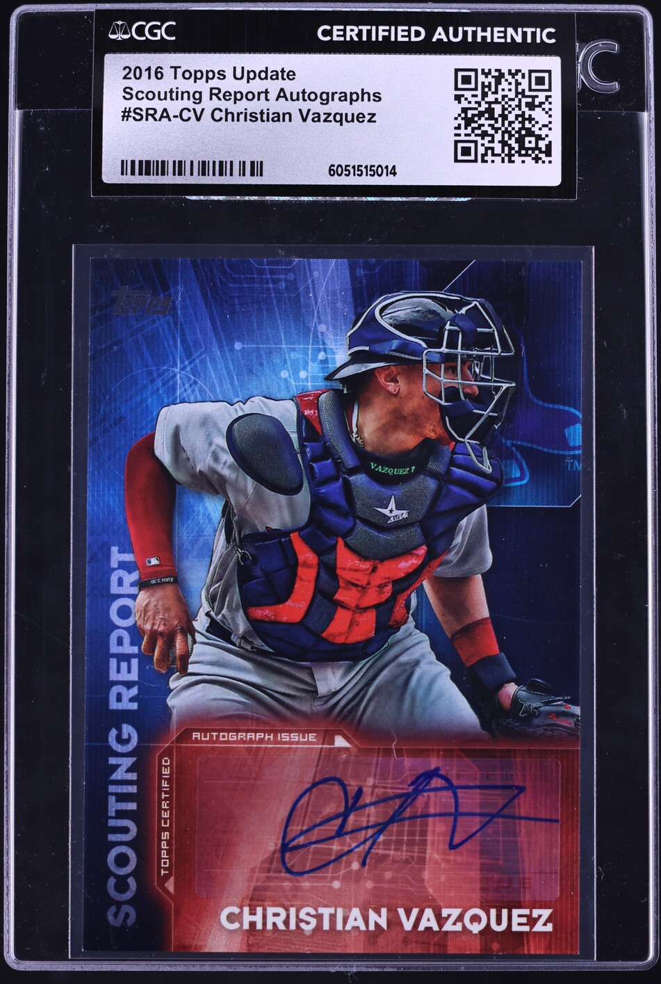 2016 Topps Update Scouting Report Christian Vazquez PROSPECT AUTO CGC ...
