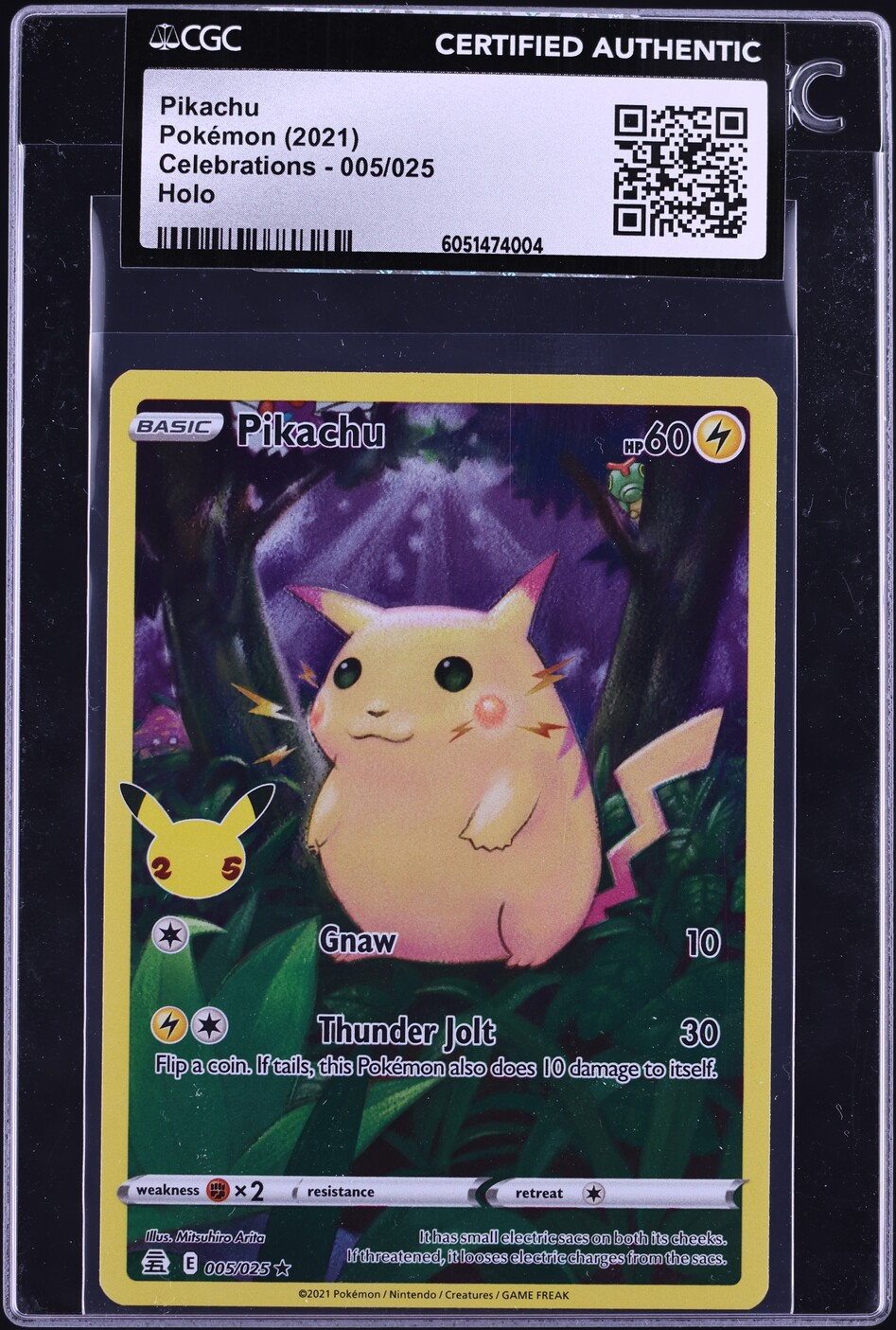 2021 Pokemon Sword & Shield Celebrations Full Art Pikachu #5 CGC AUTH ...