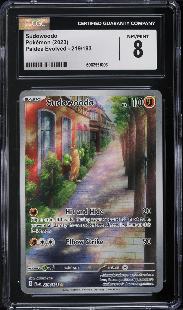2023 Pokemon SV Paldea Evolved Illustration Rare Sudowoodo #219 CGC 8 NM-MT on Fanatics Collect