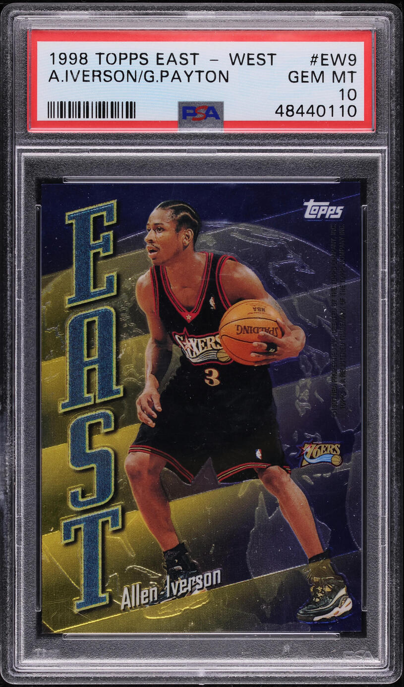 1998 Topps East West Allen Iverson & Gary Payton #EW9 PSA 10 GEM MINT ...