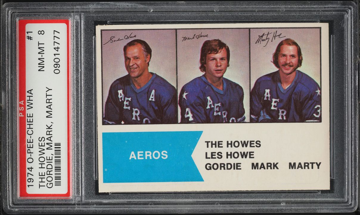 1974 O-Pee-Chee WHA Hockey Gordie Mark Marty Howe #1 PSA 8 NM-MT on ...