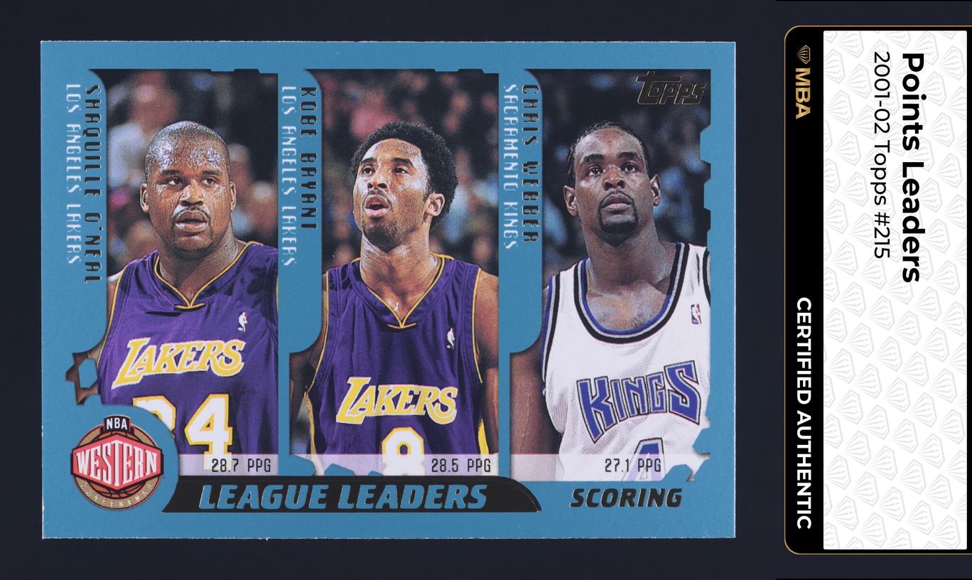 2001 Topps Basketball Shaquille O'Neal Kobe Bryant Iverson Carter #215 ...