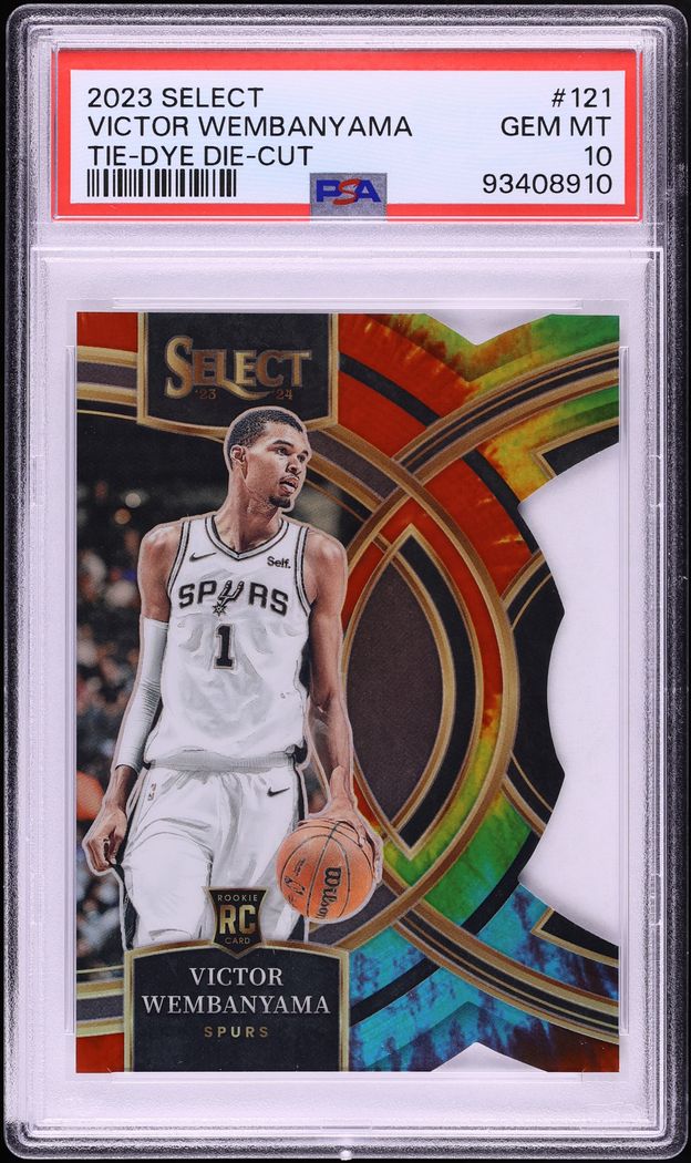 2023 Select Premier Die-Cut Tie-Dye Prizm Victor Wembanyama ROOKIE /25 ...