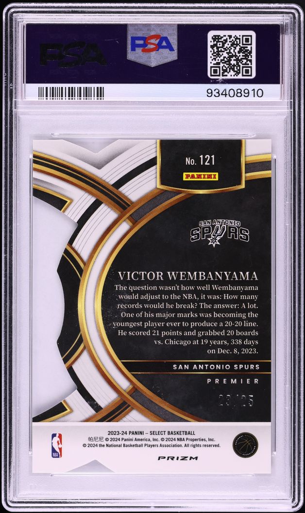 2023 Select Premier Die-Cut Tie-Dye Prizm Victor Wembanyama ROOKIE /25 ...