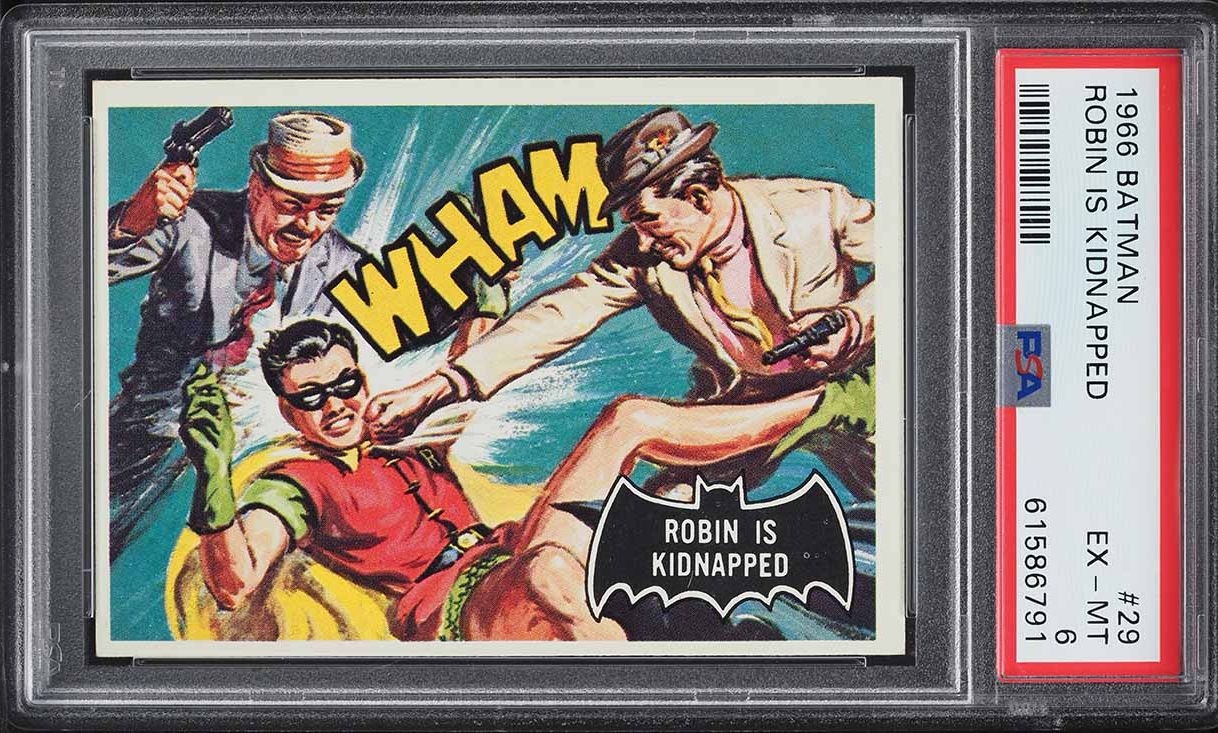 1966 Topps Batman Black Bat Robin Is Kidnapped #29 PSA 6 EXMT on ...