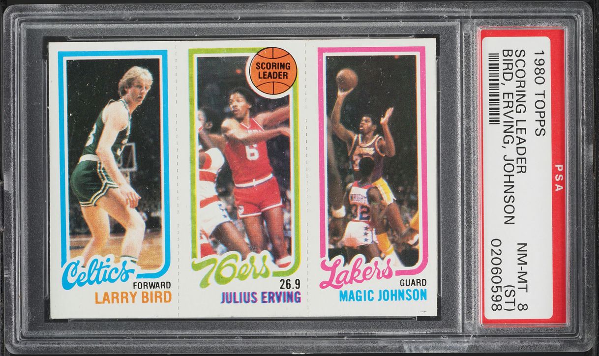 1980 Topps Basketball Larry Bird & Magic Johnson ROOKIE PSA 8(st) NM-MT ...