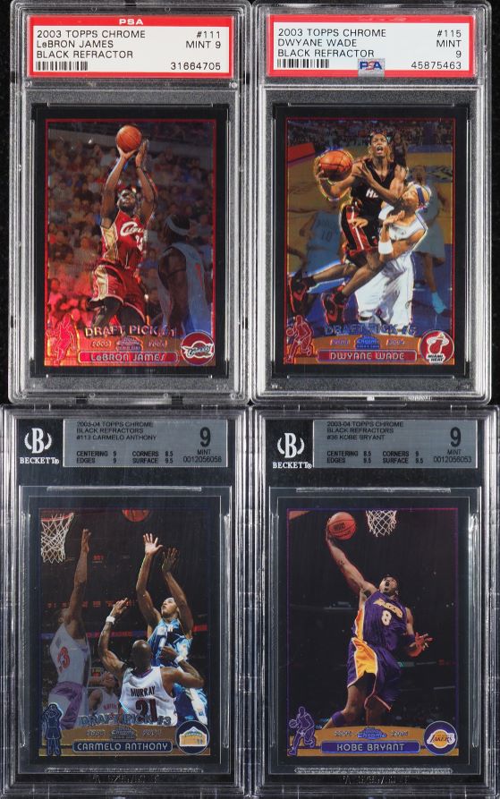2003 Topps Chrome Black Refractor COMPLETE SET LeBron James Wade ...