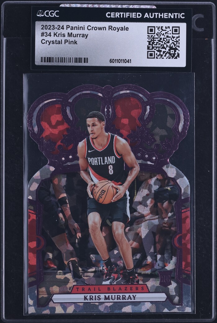 2023 Crown Royale Crystal Pink Kris Murray ROOKIE /75 #34 CGC AUTH on ...