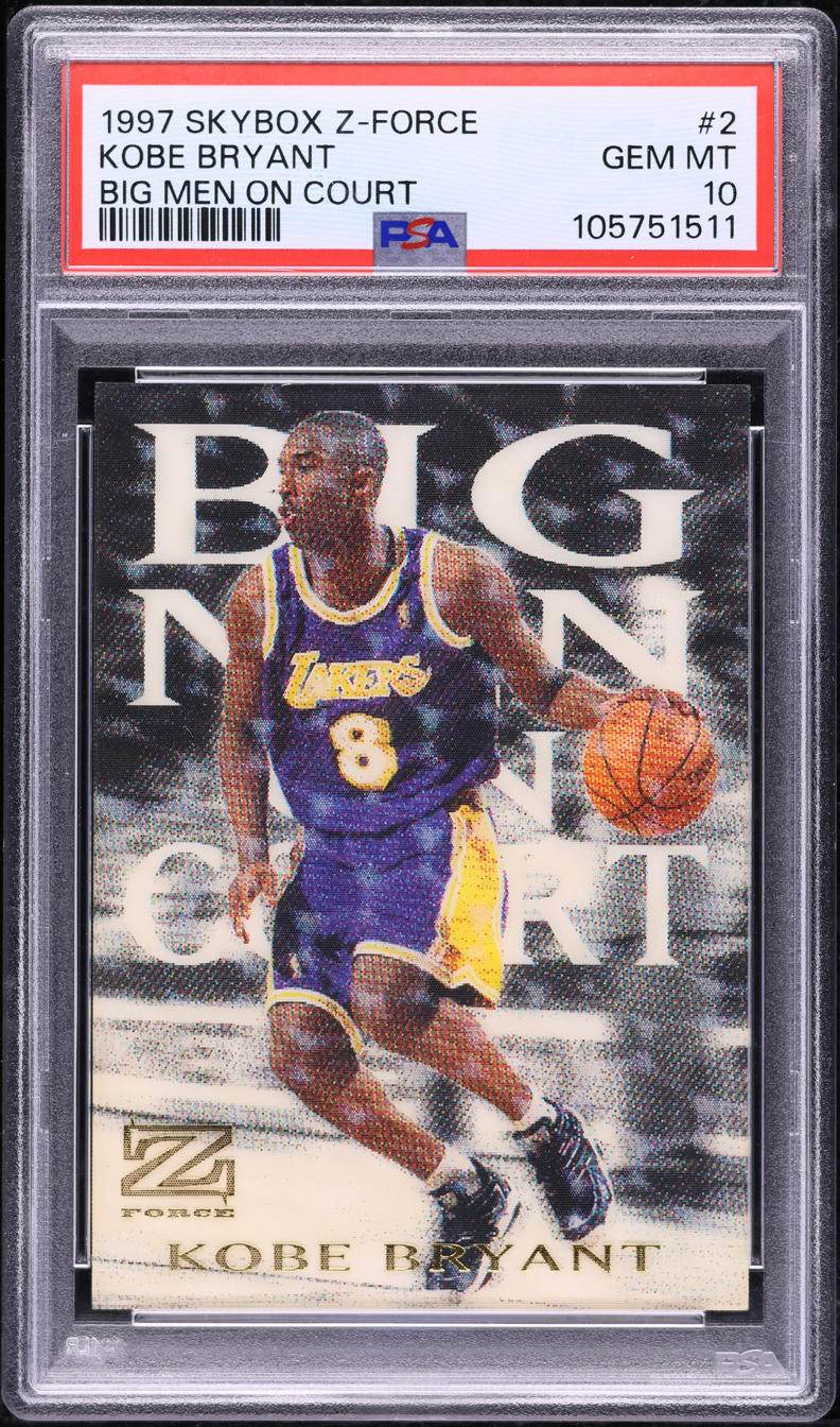1997 Skybox Z-Force Big Men On Court Kobe Bryant #2 PSA 10 GEM MINT on ...