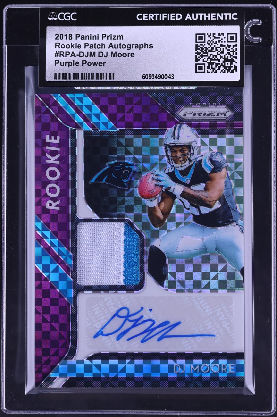 2018 Panini Prizm Purple Power DJ Moore ROOKIE PATCH AUTO /50 #RPA-DJM ...