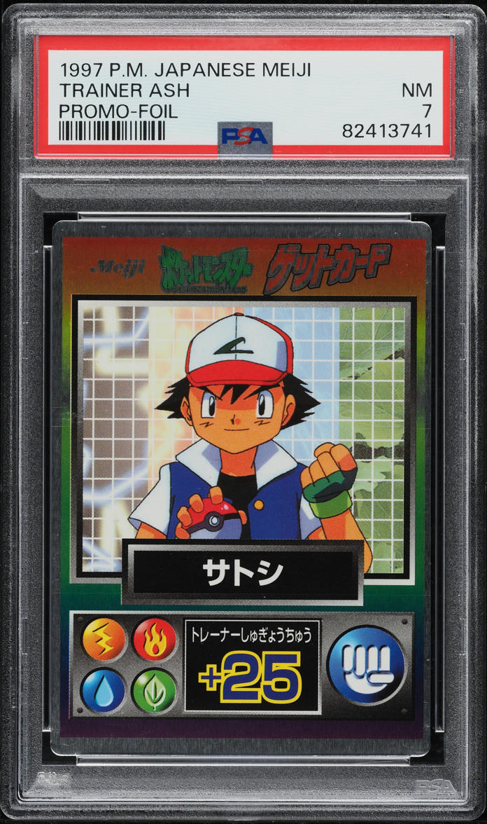 1997 Pokemon Japanese Meiji Promo Foil Trainer Ash PSA 7 NRMT on ...