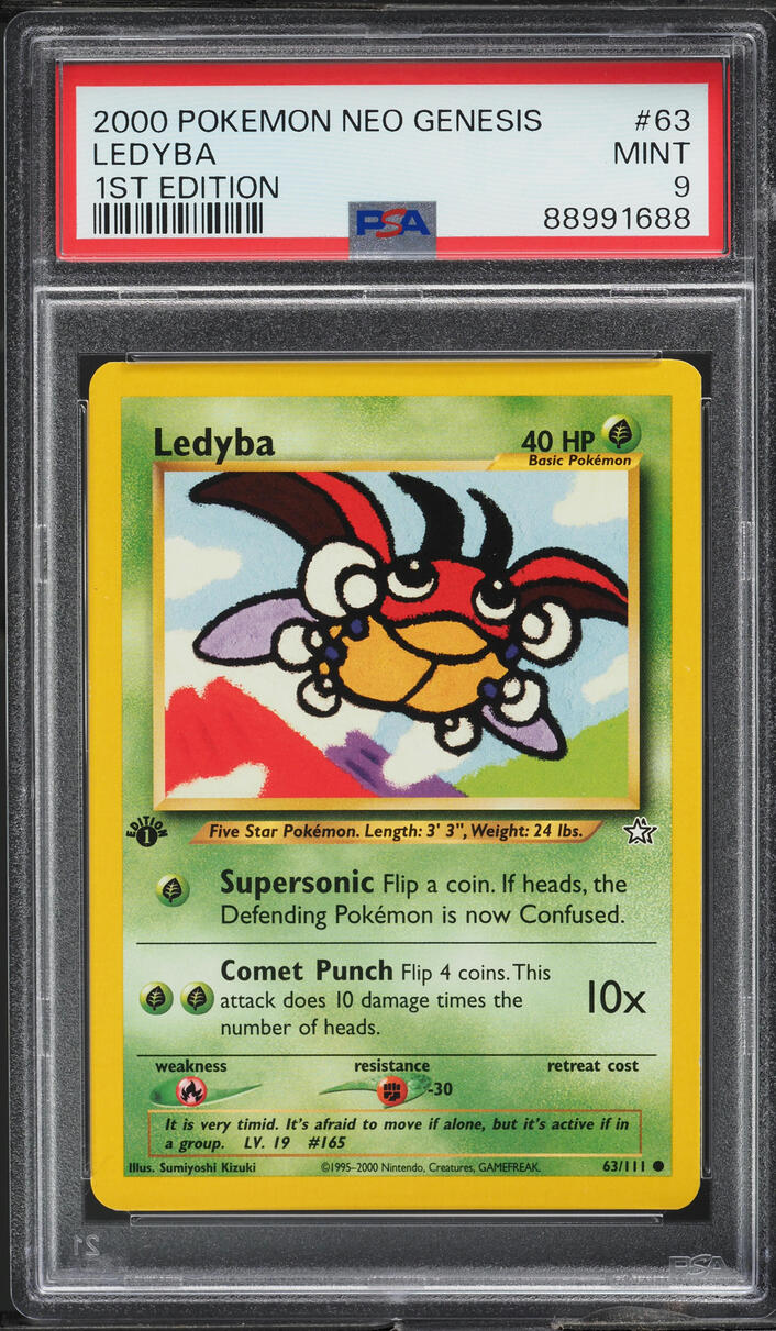 2000 Pokemon Neo Genesis 1st Edition Ledyba #63 PSA 9 MINT on Fanatics ...