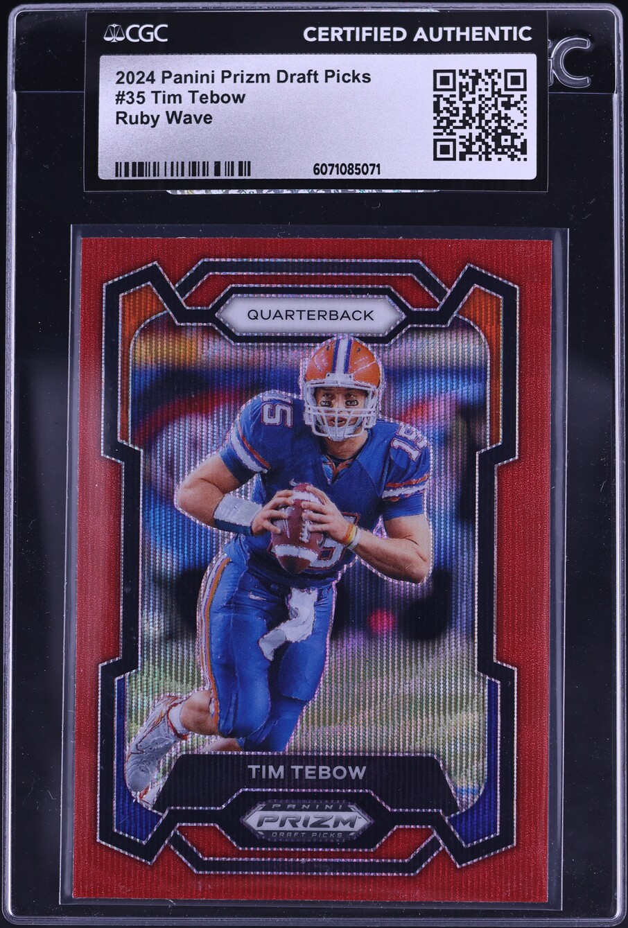 2024 Panini Prizm Draft Picks Ruby Wave Tim Tebow #35 CGC AUTH on Fanatics Collect