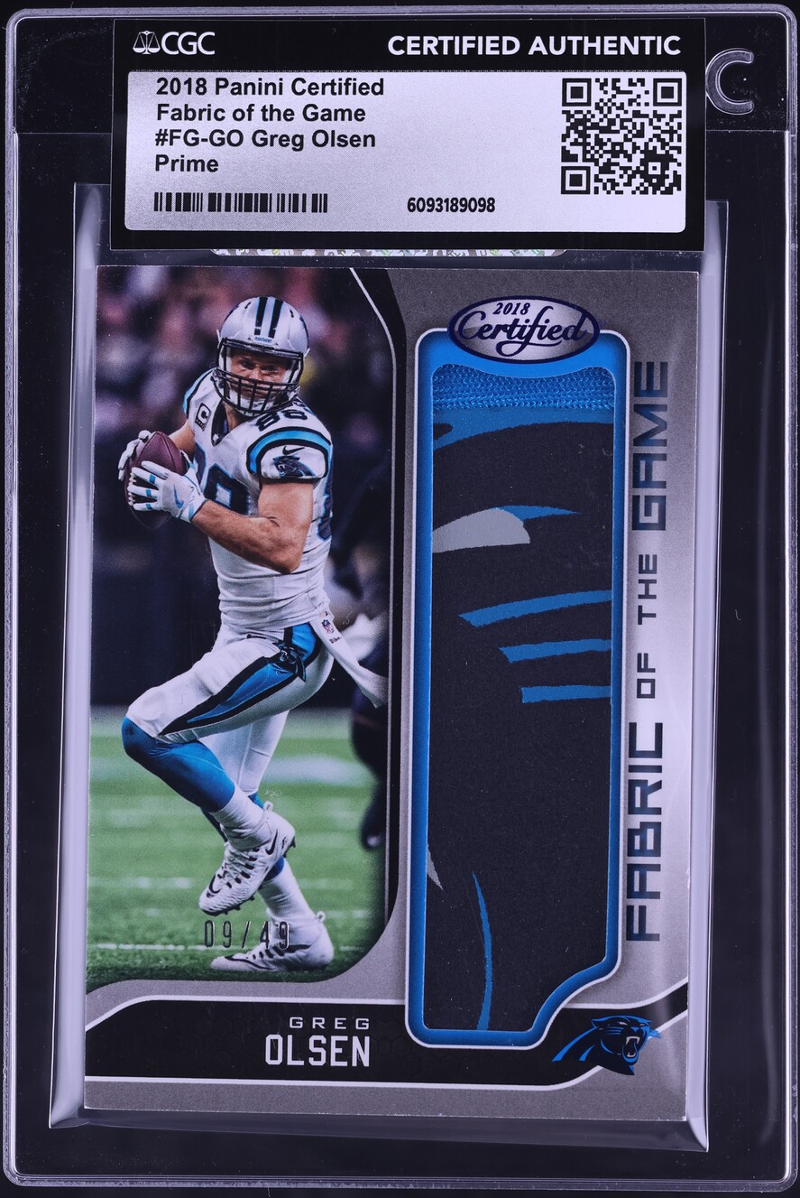 2018 Panini Certified Fabric Of The Game Prime Greg Olsen PATCH /49 #FG-GO CGC AUTH on Fanatics ...