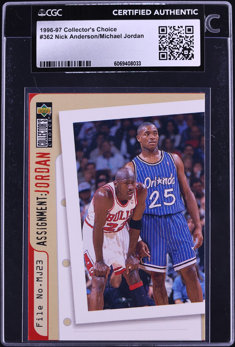 1996 Collector's Choice Nick Anderson Michael Jordan #362 CGC AUTH on ...