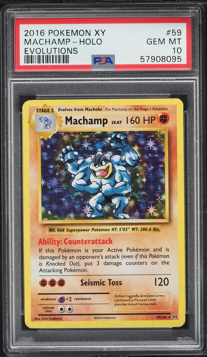 2016 Pokemon XY Evolutions Holo Machamp #59 PSA 10 GEM MINT on Fanatics ...