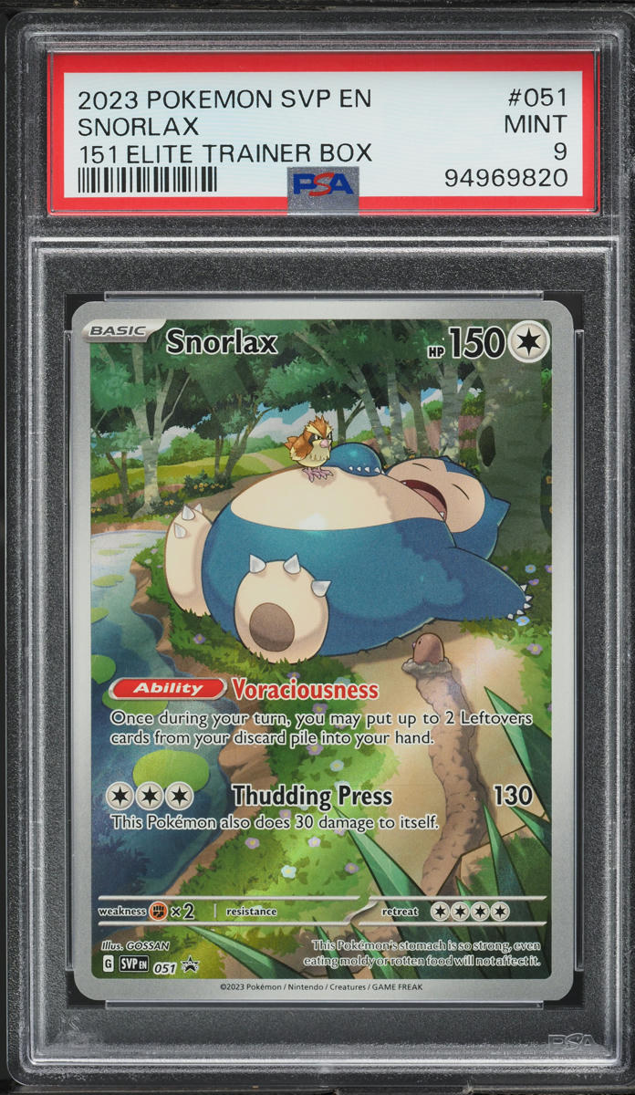 2023 Pokemon SV 151 Black Star Promo Elite Trainer Snorlax #51 PSA 9 MINT on Fanatics Collect