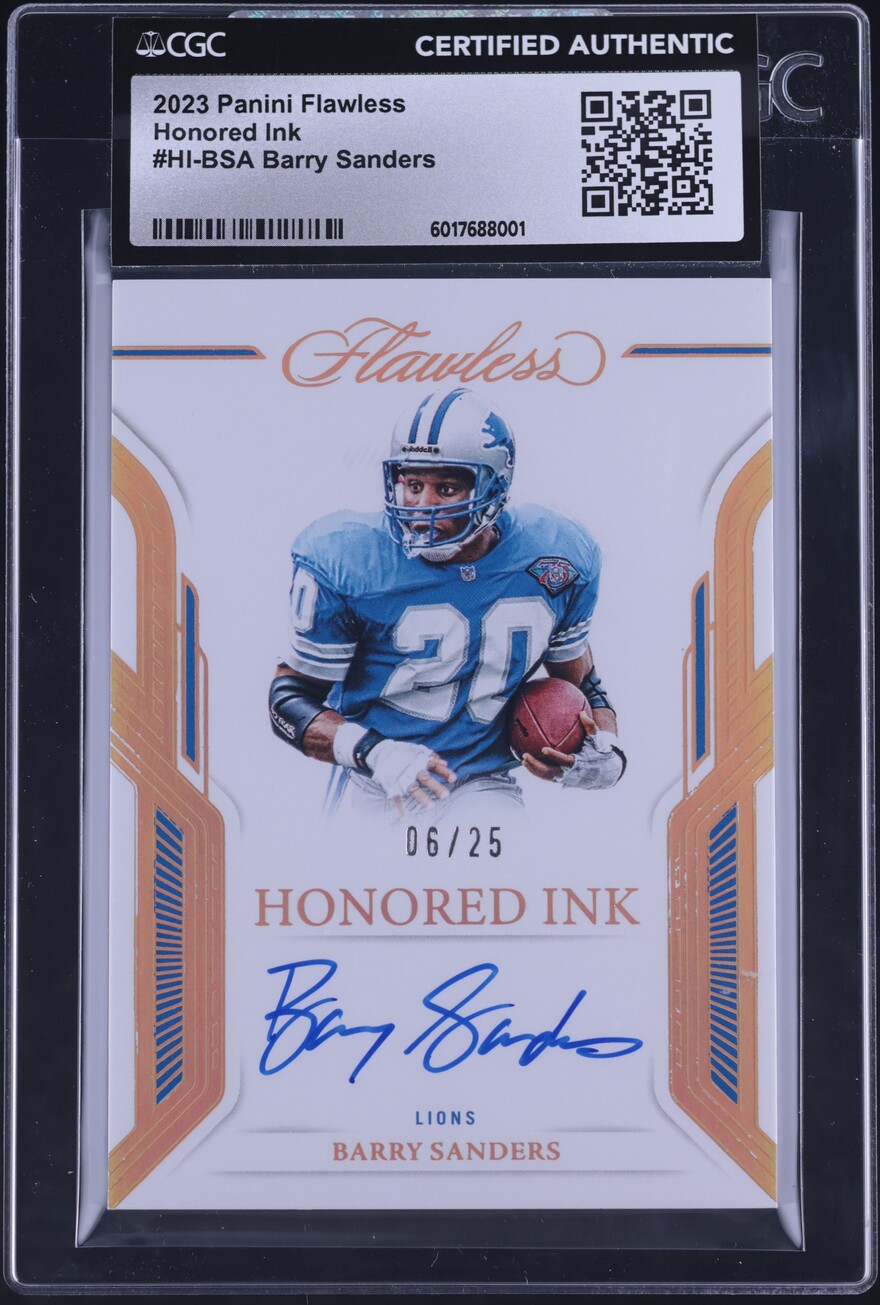 2023 Panini Flawless Honored Ink Barry Sanders AUTO /25 #HI-BSA CGC ...