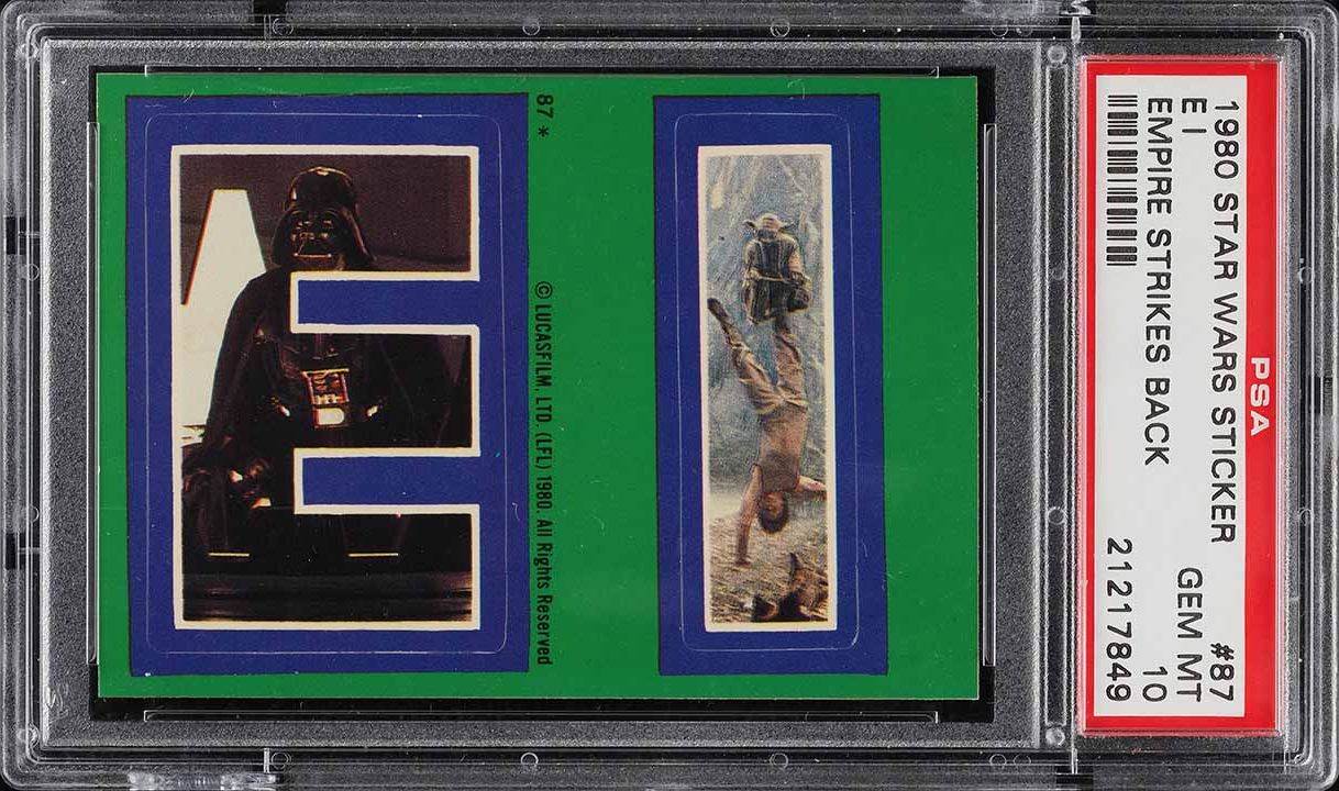 1980 Topps Star Wars Empire Strikes Back Sticker E I #87 PSA 10 GEM ...