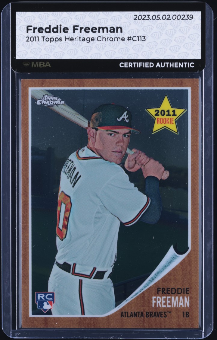 2011 Topps Heritage Chrome Freddie Freeman ROOKIE /1962 #C113 MBA AUTH ...