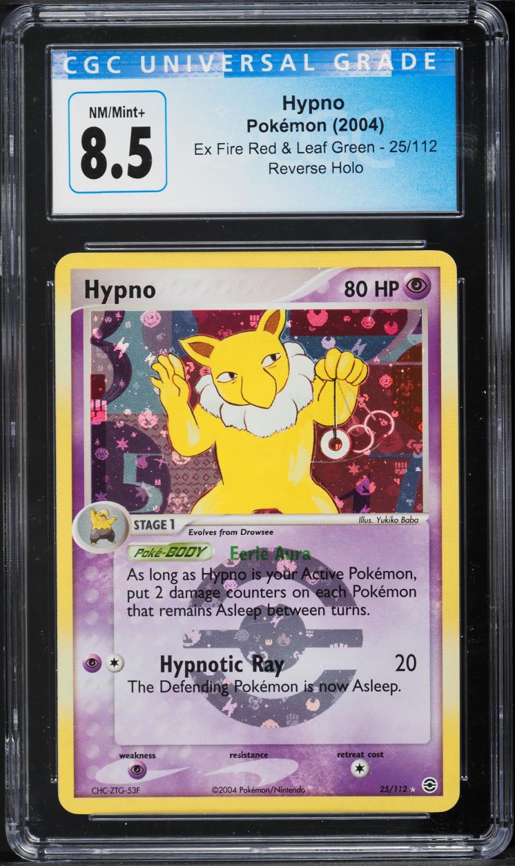 2004 Pokemon EX Fire Red & Leaf Green Reverse Holo Hypno #25 CGC 8.5 NM ...