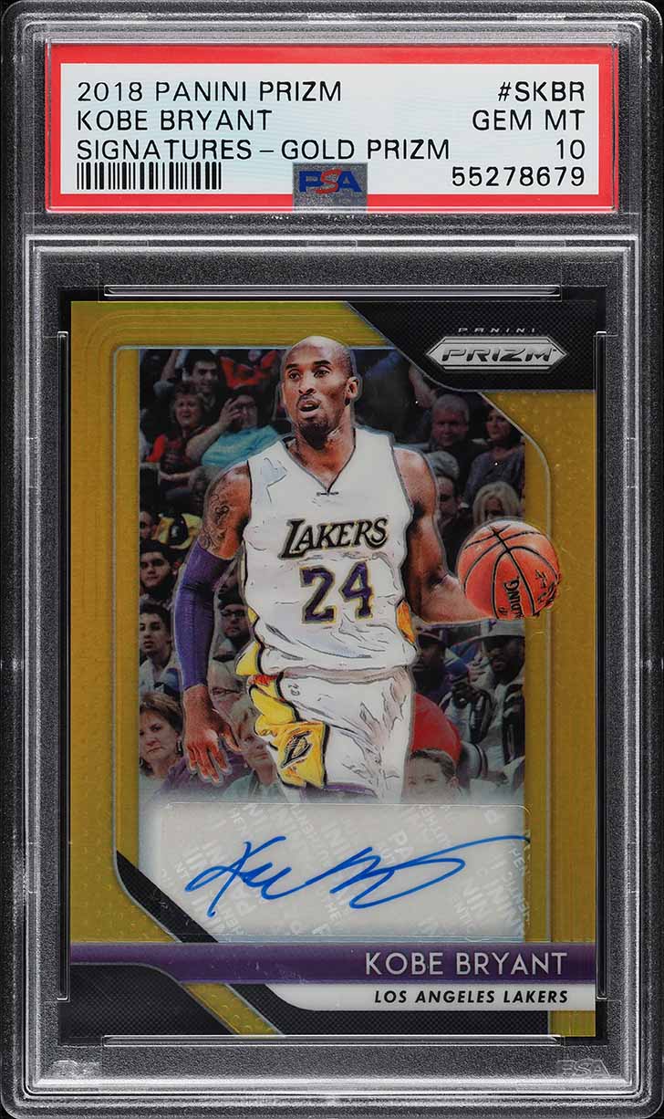 2018 Panini Prizm Signatures Gold Prizms Kobe Bryant AUTO /10 #SKBR PSA ...