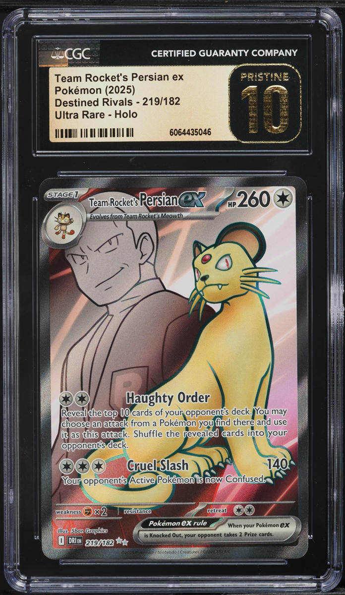 2025 Pokemon SV Destined Rivals Full Art Team Rocket's Persian ex #219 CGC 10 on Fanatics Collect