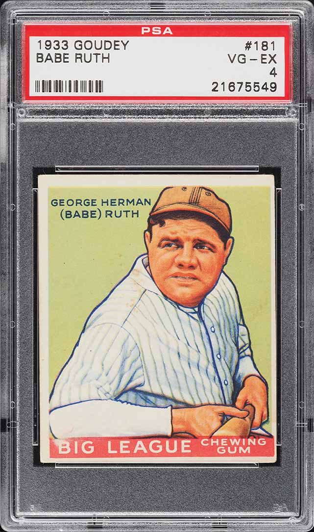 1933 Goudey Babe Ruth #181 PSA 4 VGEX on Fanatics Collect