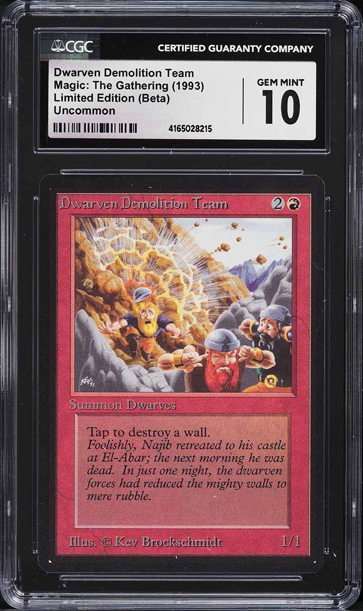 1993 Magic The Gathering MTG Beta Dwarven Demolition Team CGC 10 GEM ...