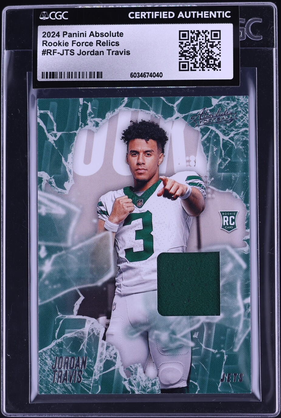 2024 Absolute Force Jordan Travis ROOKIE PATCH #RF-JTS CGC AUTH on ...