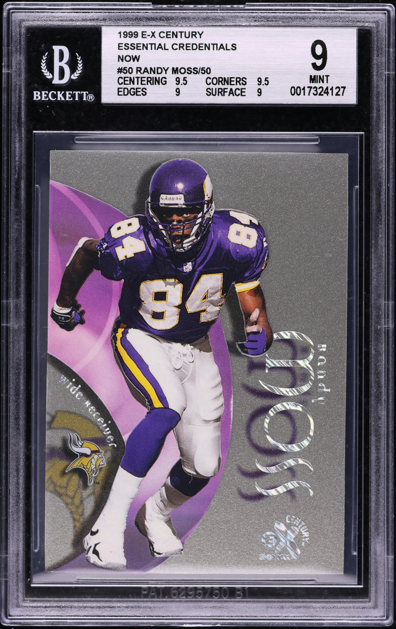 1999 E-X Century Essential Credentials Now Randy Moss /50 #50 BGS 9 ...