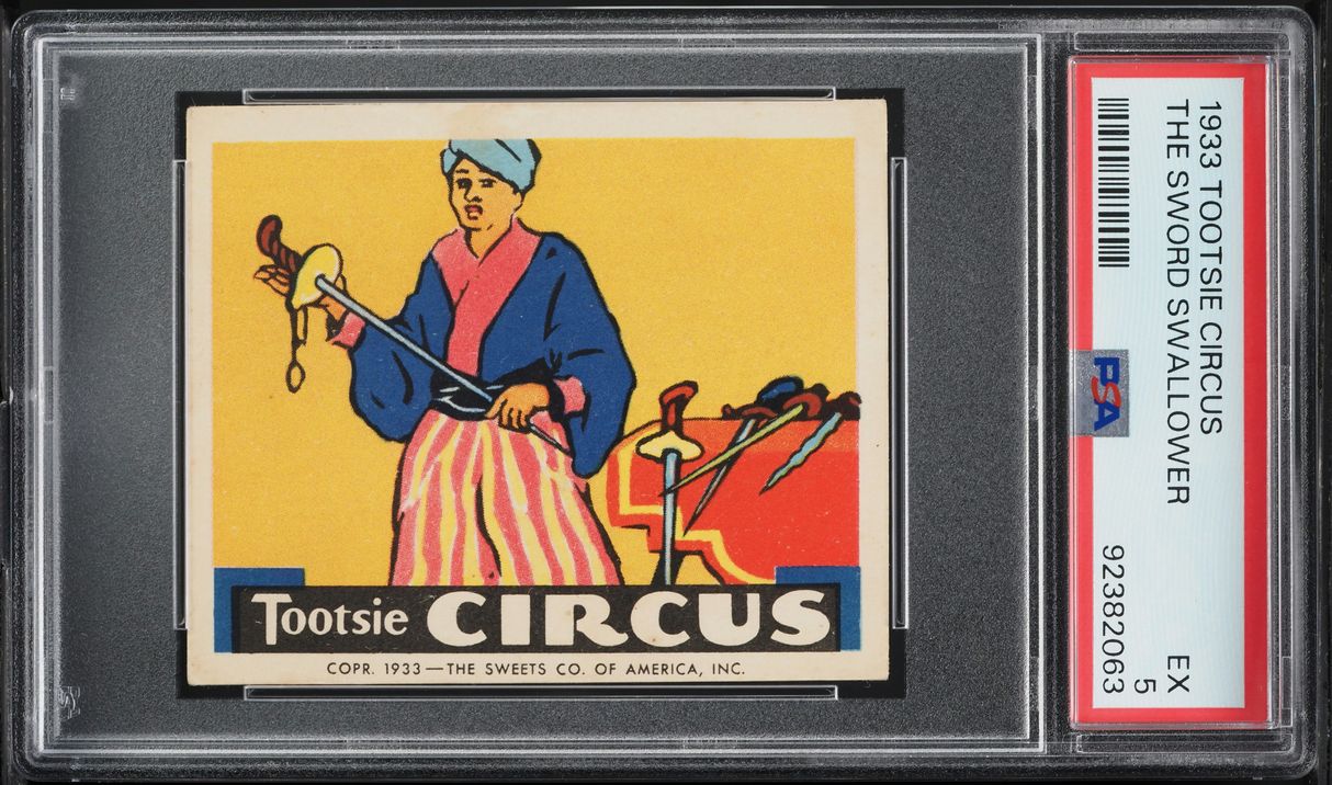 1933 Tootsie Circus The Sword Swallower PSA 5 EX on Fanatics Collect